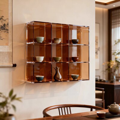 亚克力博古架壁挂式多格展示架