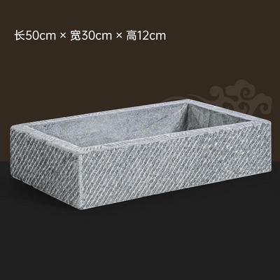 流水石槽石磨石头养花盆鱼缸青石雕刻工艺品办公室庭院中式摆件