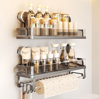 吸盘调料置物架免打孔家用厨房多功能壁挂式调料架调味品收纳架子