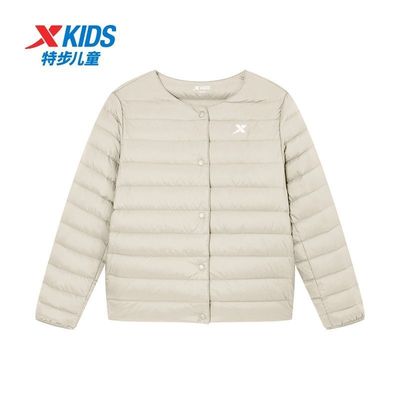 特步儿童童装2025秋季新款男女童小中大童保暖防风简约舒适羽绒服
