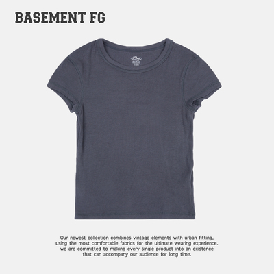 BASEMENT FG美式复古圆领短袖T恤女宽松百搭休闲上衣261020038021