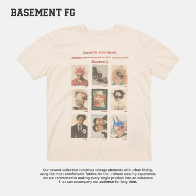 【艾米同款】BASEMENTFG高街风人像印花短袖T恤百搭上衣