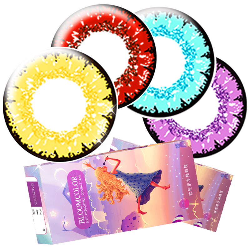 【顺丰包邮】COS美瞳年抛女皇红蓝粉紫黄棕绿灰色重返未来原神魈