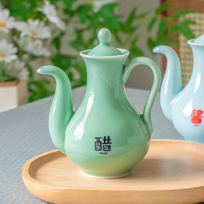 龙泉西冲青瓷高颜值调味瓶醋壶