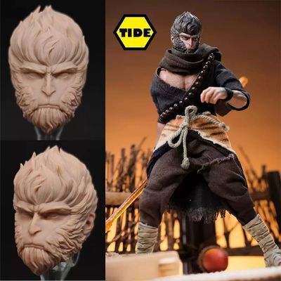 Cabe?a escultura roupas modelo para figuras de a??o, preto m