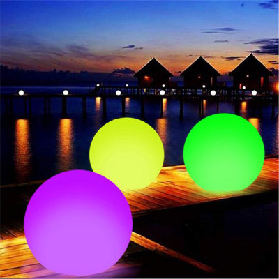 Bola de playa LED de 15,7 pulgadas, luz de piscina inflable