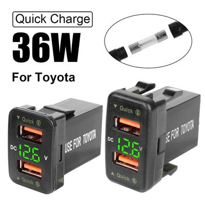 Cargador USB para coche Toyota, adaptador de corriente fusib