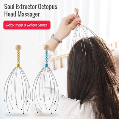 Massageador do couro cabeludo polvo com garra, Handheld Head