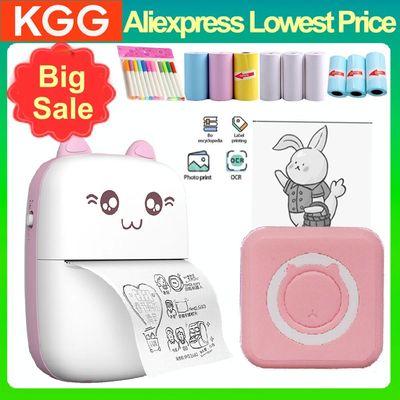 Mini impresora térmica portátil, inalámbrica, BT, 203dpi,