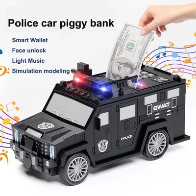 Carrinho de polícia eletr?nico cofrinho caixa de dinheiro c