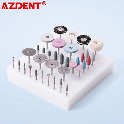 AZDENT-Kit de pulido de laboratorio Dental para cerámica y