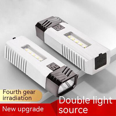 Lanterna led multifuncional usb recarregável cob forte luz