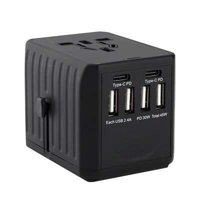 Adaptador Dual tipo C con 4 puertos USB de carga rápida, sa