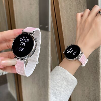 渐变色适用于OPPOwatchX3手表带x2Mini工字S硅胶磁吸腕带新款运动