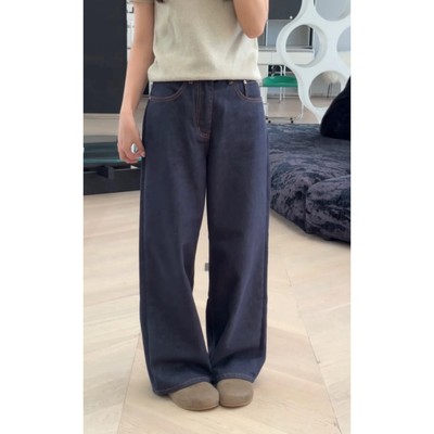 秒发爆款诗歌兰03400法式极简中性风色显瘦直筒牛仔裤女2025秋款