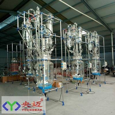 防爆双层单层玻璃反应釜50L150L200L玻璃反应釜保温厂家供应