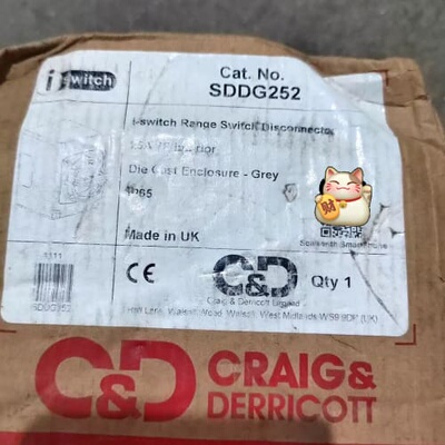 议价英国CRAIG DERRICOTT低电压断路开关SDDG25可维修