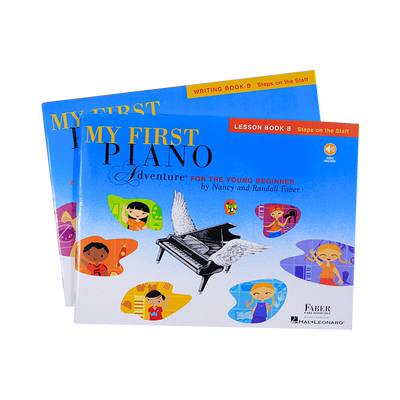 英文原版 菲伯尔我的钢琴课My First Piano Adventure,Writing BookB+Lesson BookB Steps on the Staff初学者教程附在线音频