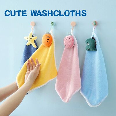 1/2 /4 Pcs Cute Hand Towels Kids Baby Microfiber Fingertip T