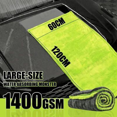 1400GSM Heavy Duty Car Drying Towel 60x120cm Oversized Doubl