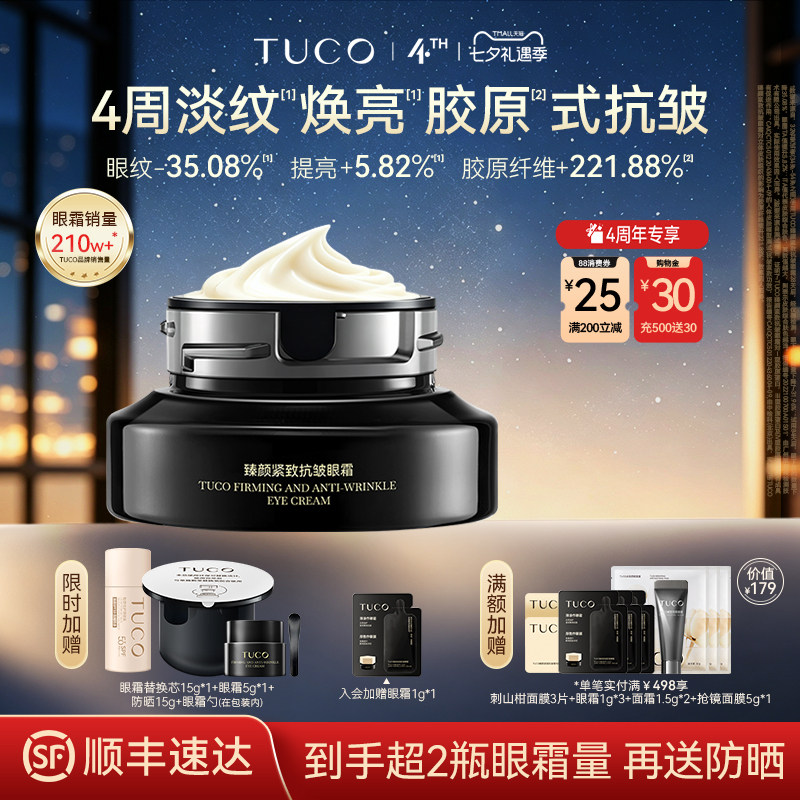 TUCO法老眼霜抗皱紧致淡化细纹补水滋润焕亮眼周A醇抗老眼部精华