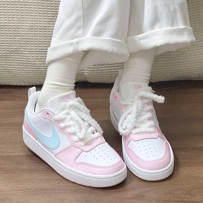 Nike CourtBorough 正品女鞋低帮板鞋新款喵爪甜心粉色百搭BQ5448