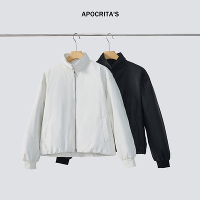 APO男装|跨境轻薄白鸭绒羽绒服男女冬季宽松翻领加厚保暖夹克外套