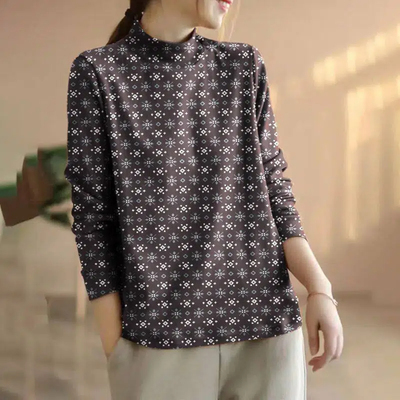 双面绒加绒加厚长袖T恤妈妈装潮