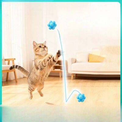 Cat Toy Polygonal Elastic Ball, Bite-resistant Teasing Cat B