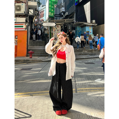 林诗琦NICKIDAILY星星印花休闲裤