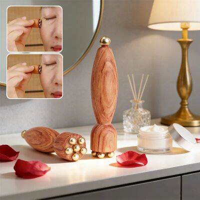 Meridian Massage Tool - Lotus Seedpod Gua Sha in Brass & Ros