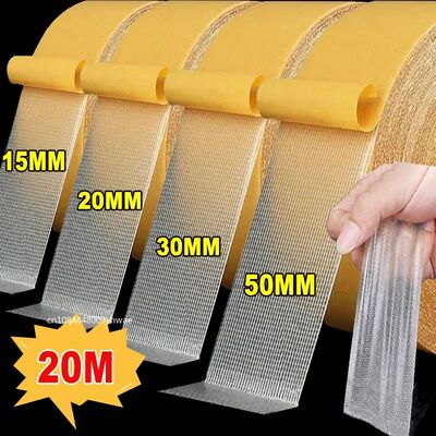 1Roll  Double Sided Tape High Viscosity Grid Fiber Transpare