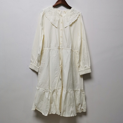 艺链接新款系列去标撤柜女装秋季时尚感娃娃领100棉连衣裙女L113