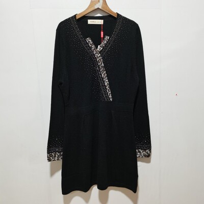 品牌撤柜100金钻山羊绒中长款连衣裙针织长袖打底外穿羊绒裙4559