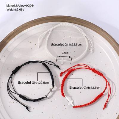 欧美十字架手链 men women foreign trade cross woven bracelet