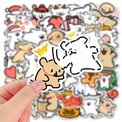 马尔张ins手账卡通小狗济斯线条