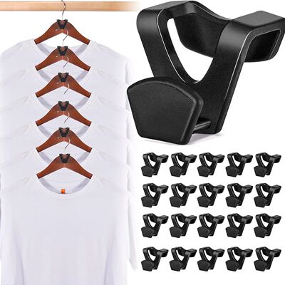 20Pcs Hanger Connection Hooks, Layered Storage of Wardrobes,