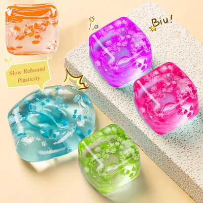 Ice Cube Stress Ball Squishy Sensory Toy Soft Gel Fidget Toy