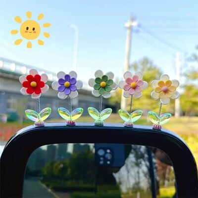 Car Center Console Dashboard Ornament,Sunflower Car Dashboar