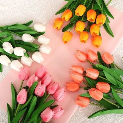 1/3/5PCS Tulips Artificial Flowers Real Touch Flowers Tulip