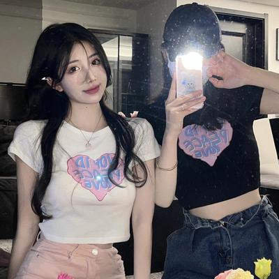 Short-sleeved T-shirt for women trendy sweet hot girl short