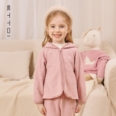 【羊毛+莱赛尔】ETTOI爱多娃儿童连帽外套女童上衣2025年冬季新款