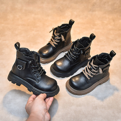 真皮男童马丁靴女童短靴