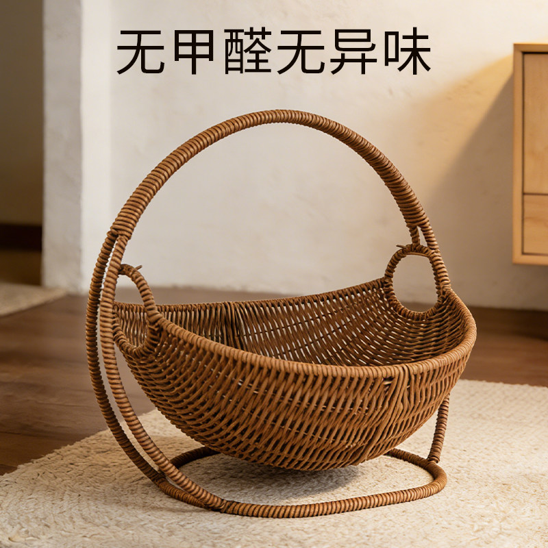 彷藤编猫窝夏季凉爽透气手工编织猫咪吊篮悬挂宠物摇篮荡秋千吊床