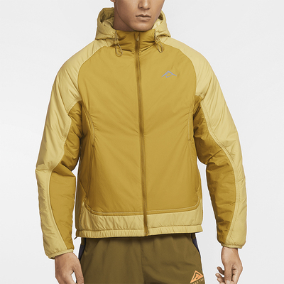 耐克男士运动拼接保暖跑步棉服