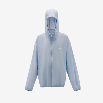 Adidas/阿迪达斯正品连帽夹克新款儿童浅蓝色经典夹克外套KG7844