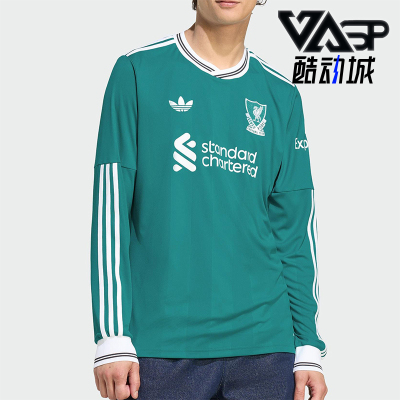 Adidas/阿迪达斯正品三叶草男士套头运动条纹足球长袖球衣JV6464