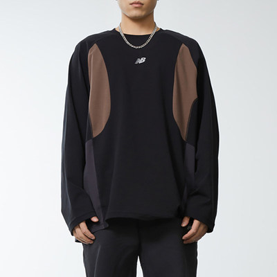 New Balance新百伦正品Hyper Sports男拼接圆领卫衣NDD4T031-BK