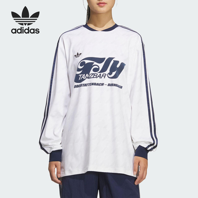 阿迪达斯女士宽松足球运动长袖