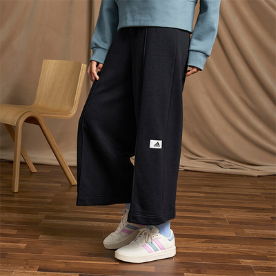 阿迪达斯女士宽松阔腿运动长裤